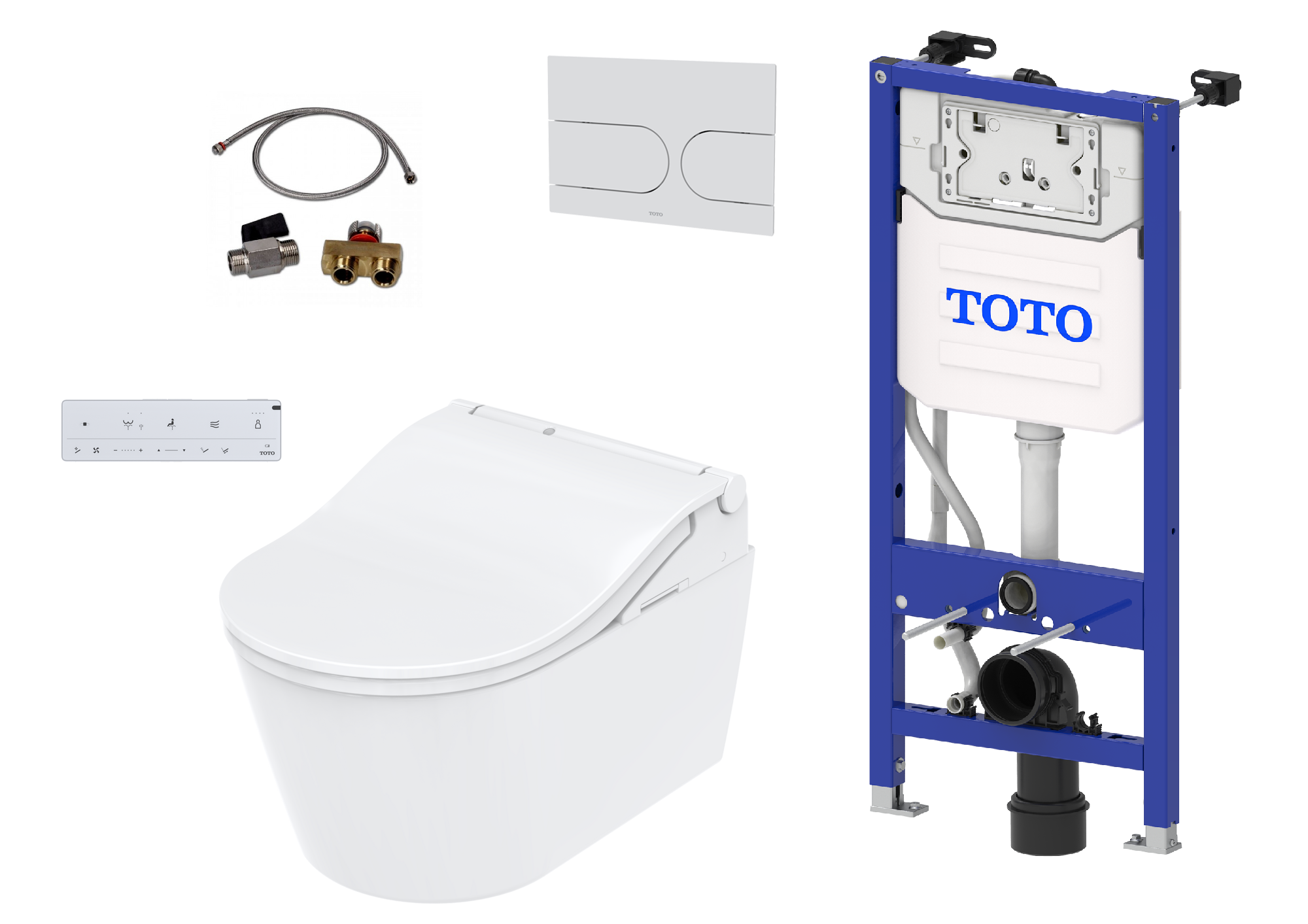 TOTO WASHLET RW White Trim Auto flush version + TOTO RP WC + TOTO ...